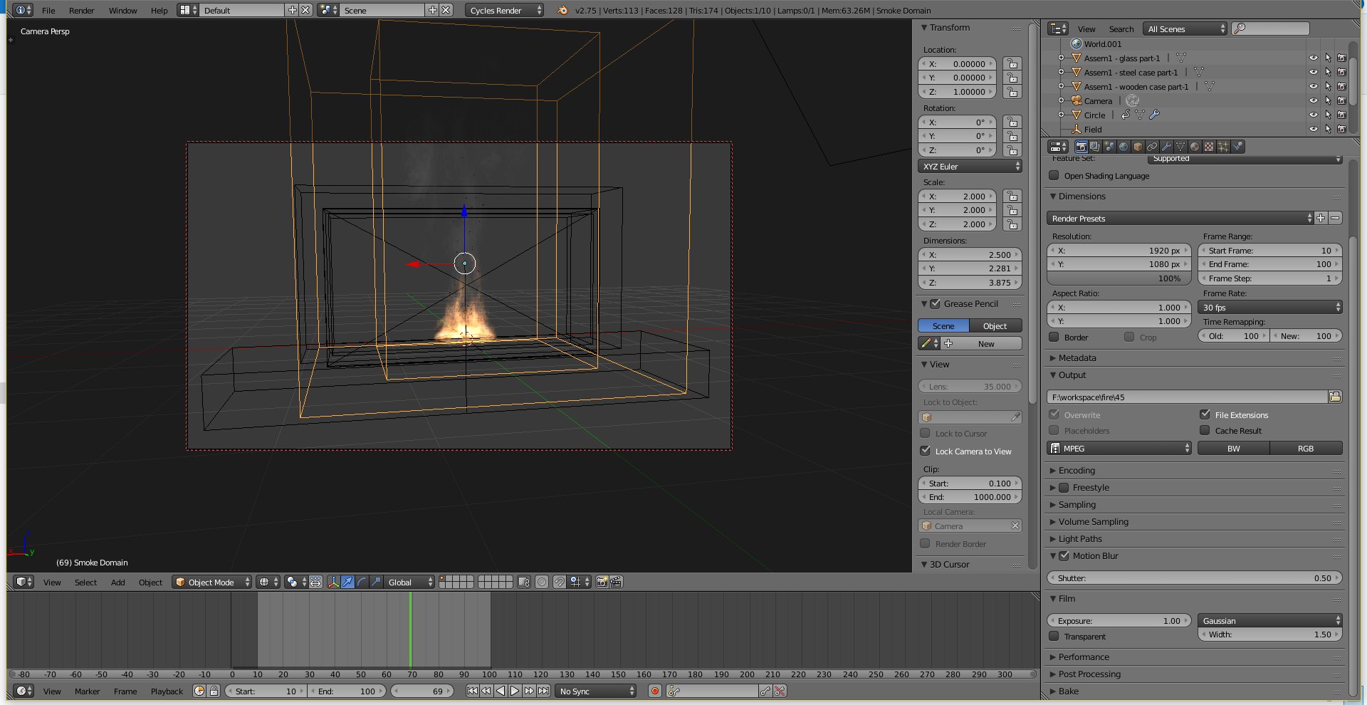 Blender Fireplace Animation 3d Model