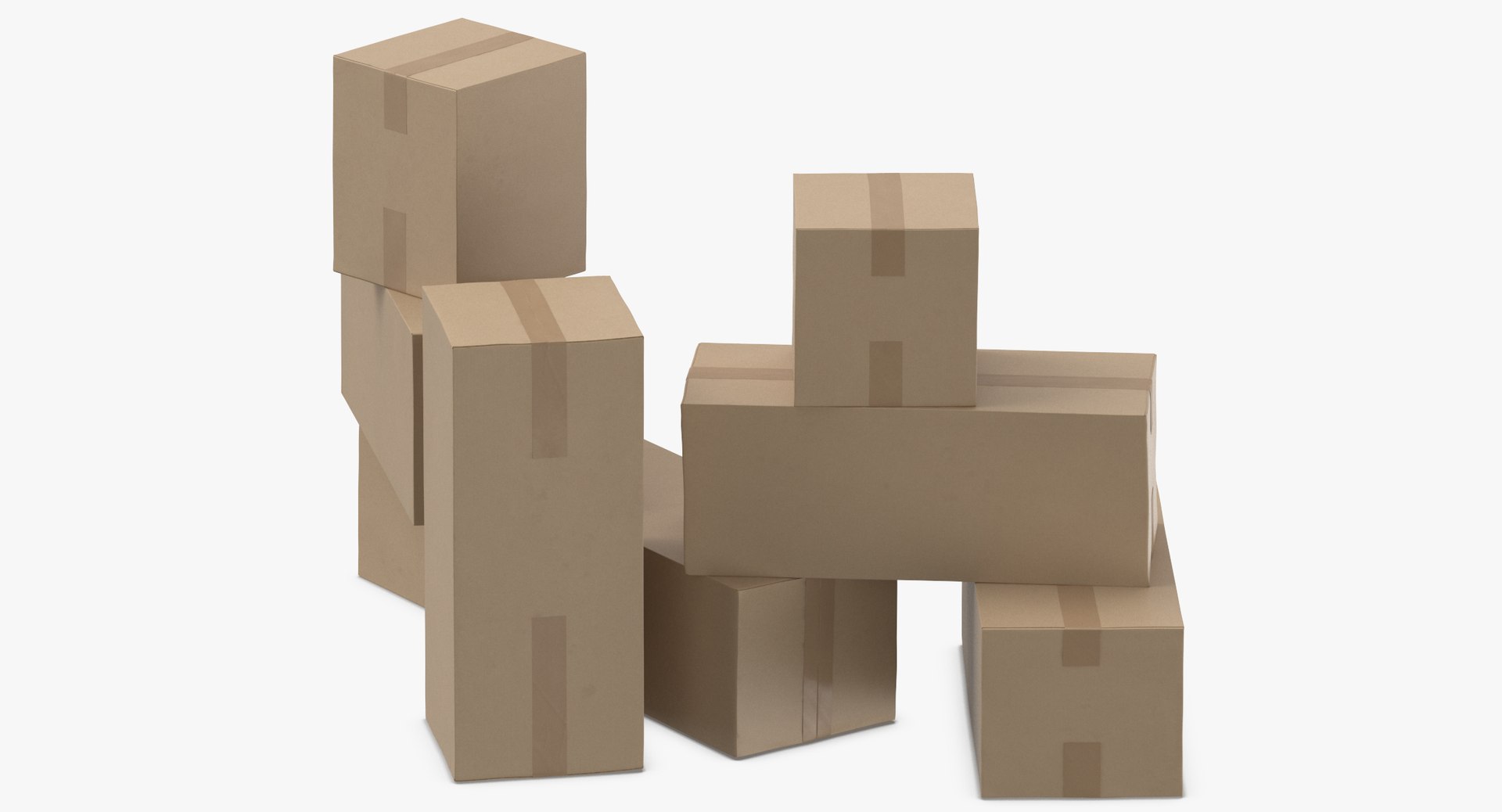 Cardboard Boxes Model - TurboSquid 1295175
