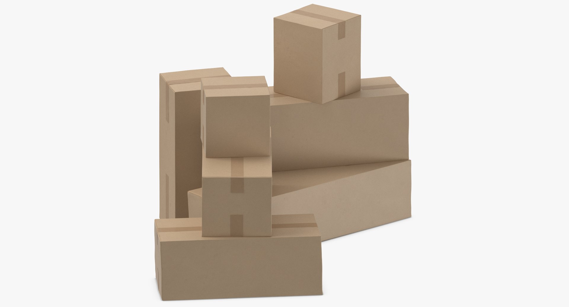 Cardboard Boxes Model - TurboSquid 1295175