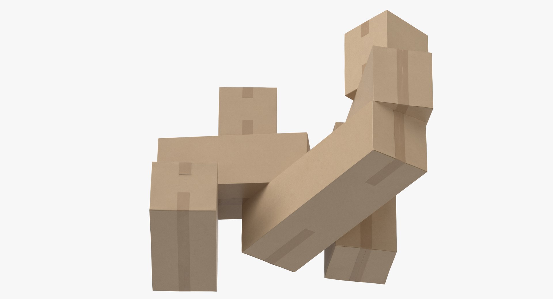 Cardboard Boxes Model - TurboSquid 1295175