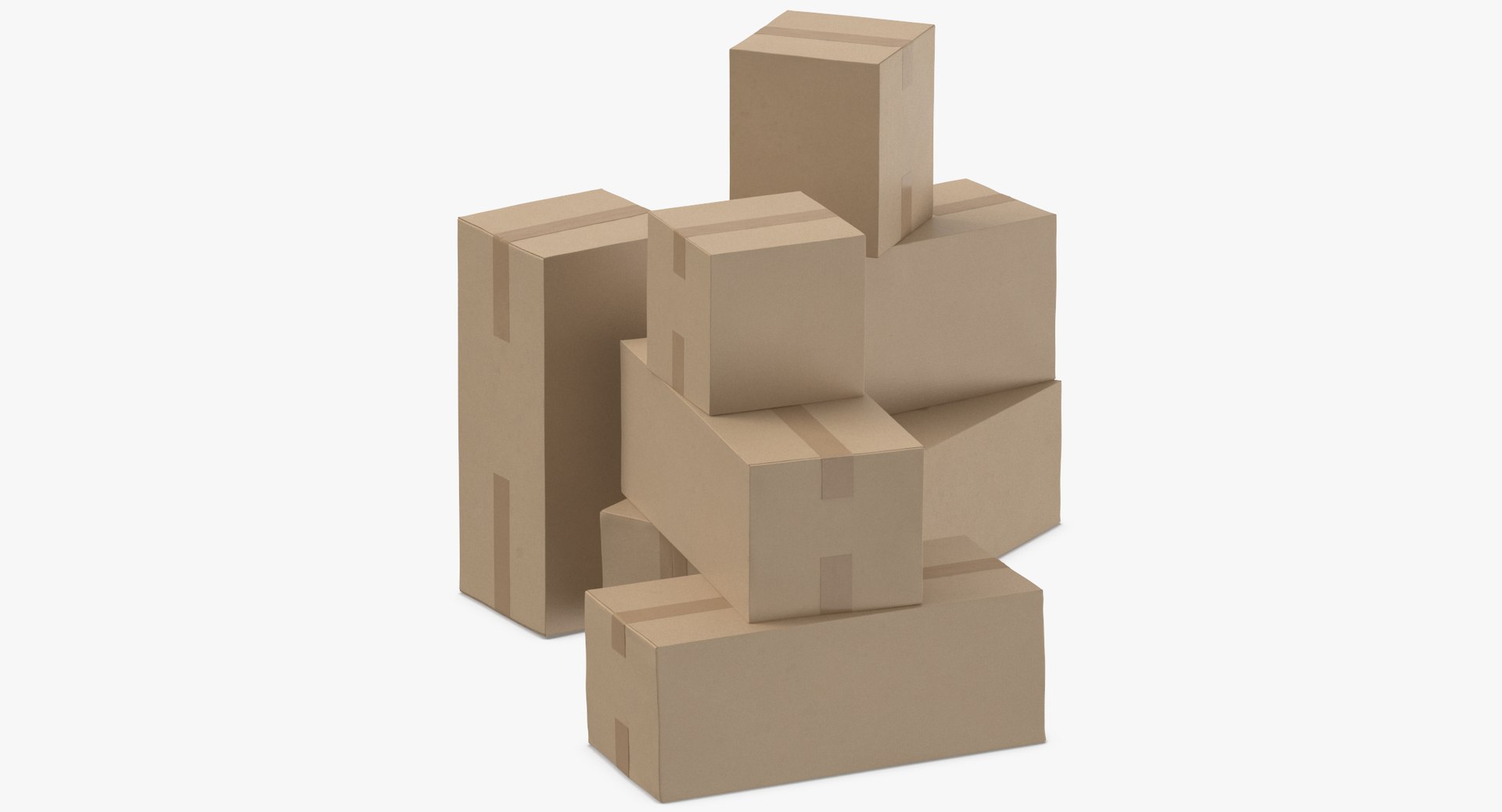 Cardboard Boxes Model - TurboSquid 1295175