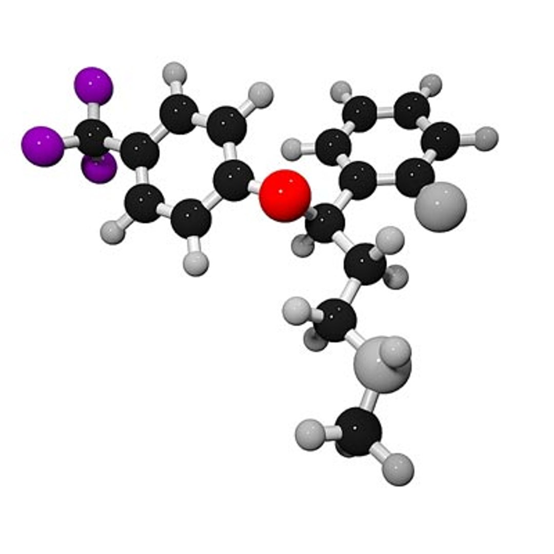 3d model fluoxetine molecule structure