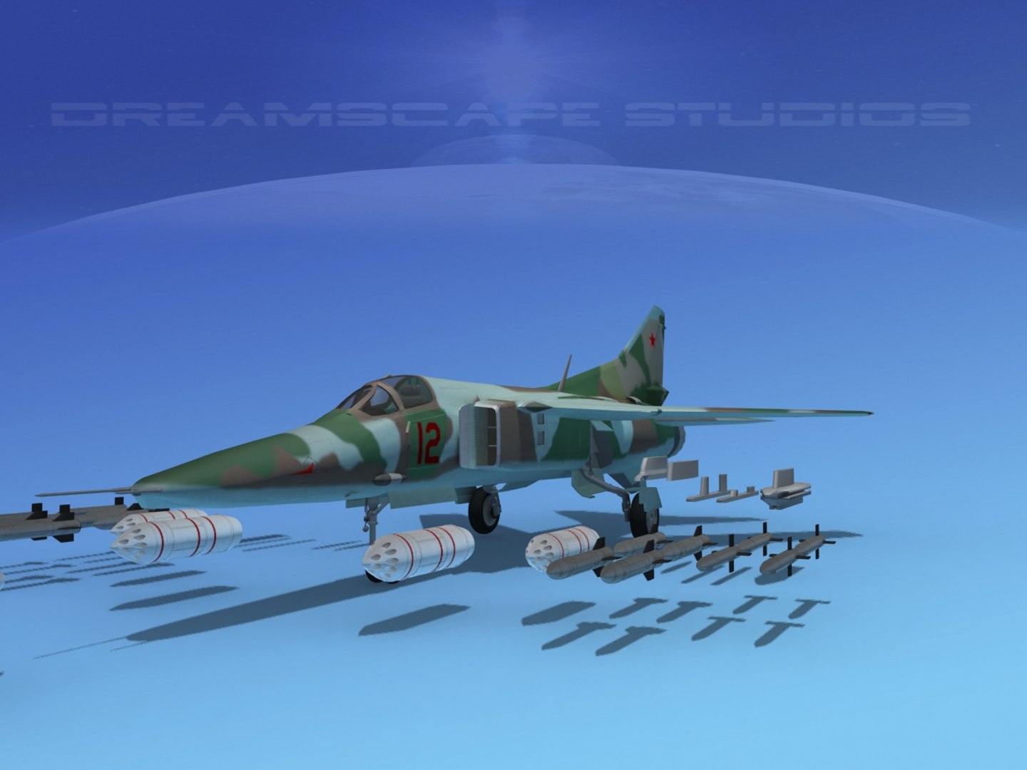 3d Mig-27 Weapons Aircraft Model