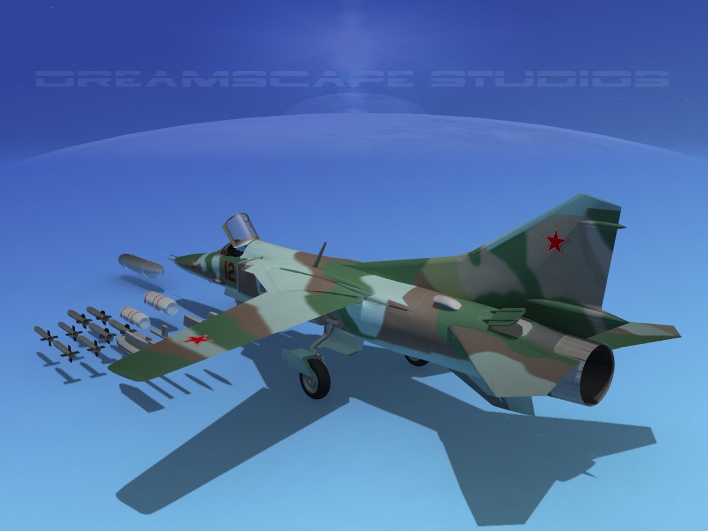 3d Mig-27 Weapons Aircraft Model