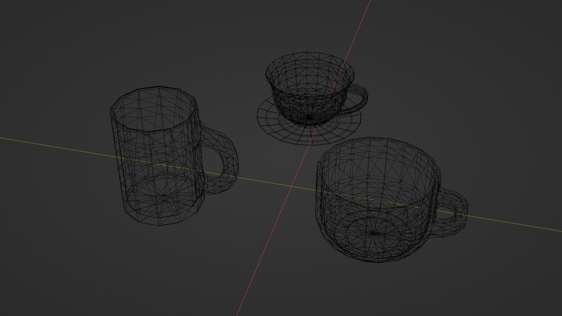 Set Of Cups LOW-Poly 3D Model - TurboSquid 2166045