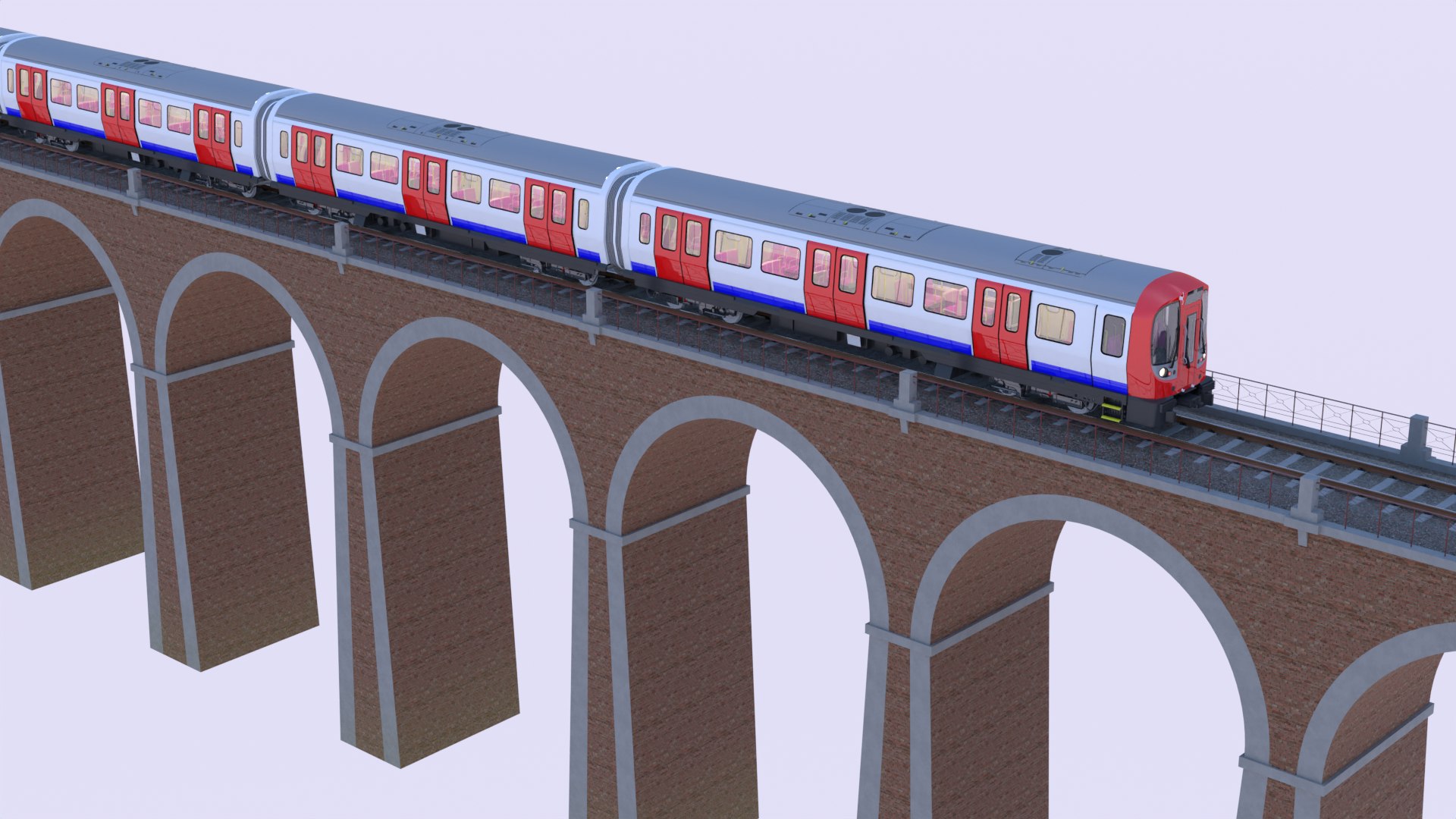 Viaduct With Metro And Local Train 3D Model - TurboSquid 2289249