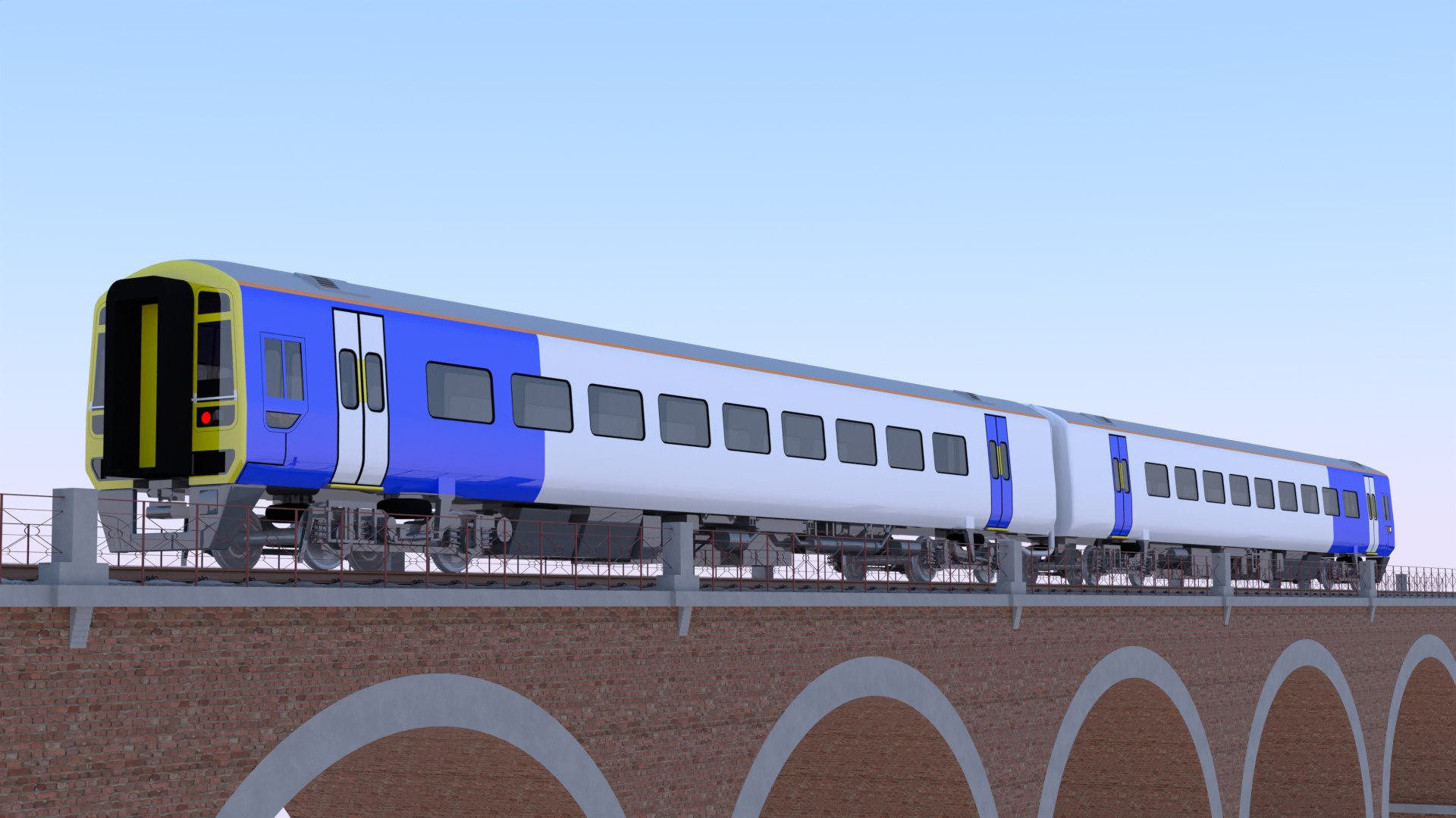 Viaduct With Metro And Local Train 3D Model - TurboSquid 2289249