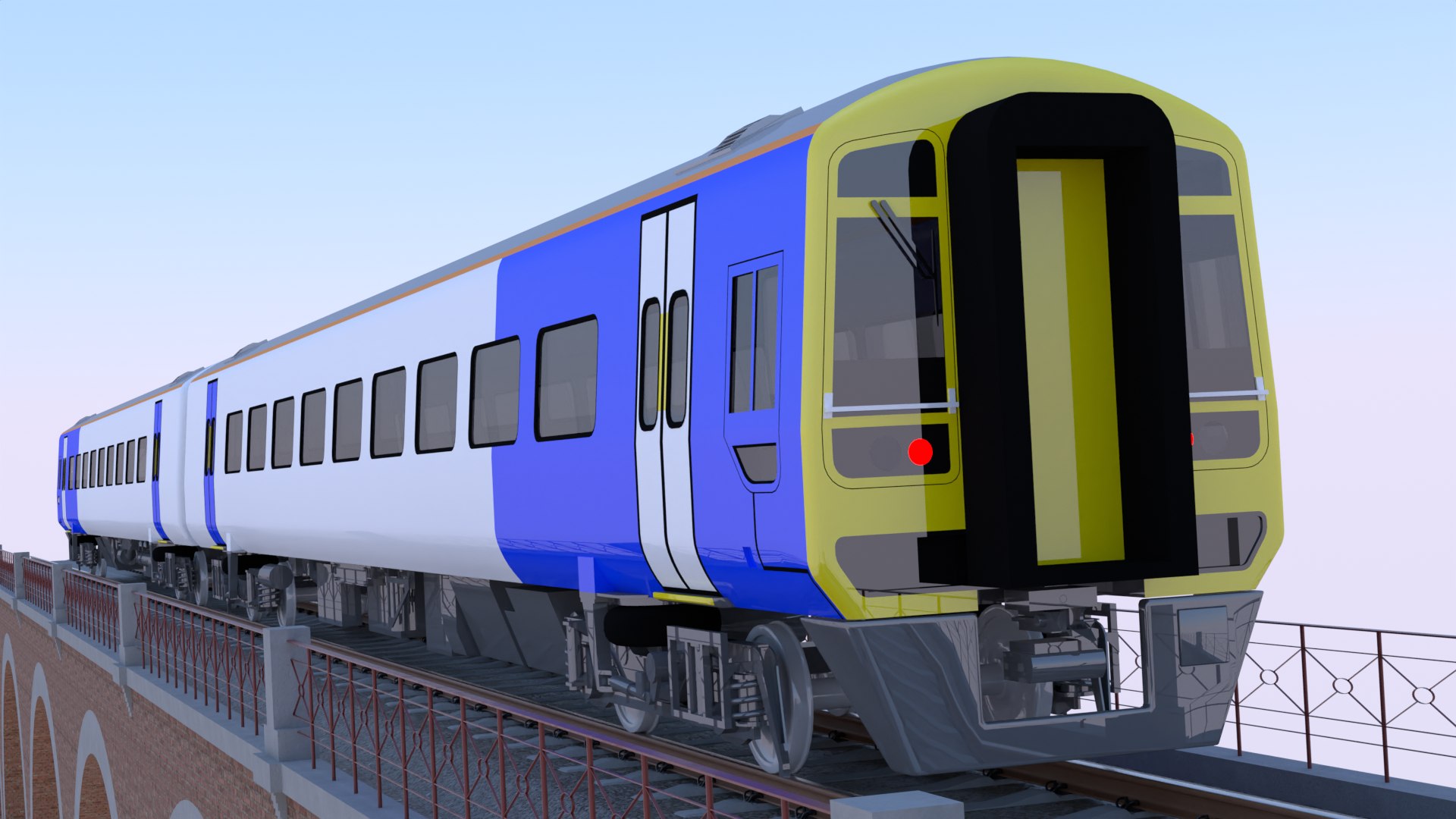 Viaduct With Metro And Local Train 3D Model - TurboSquid 2289249