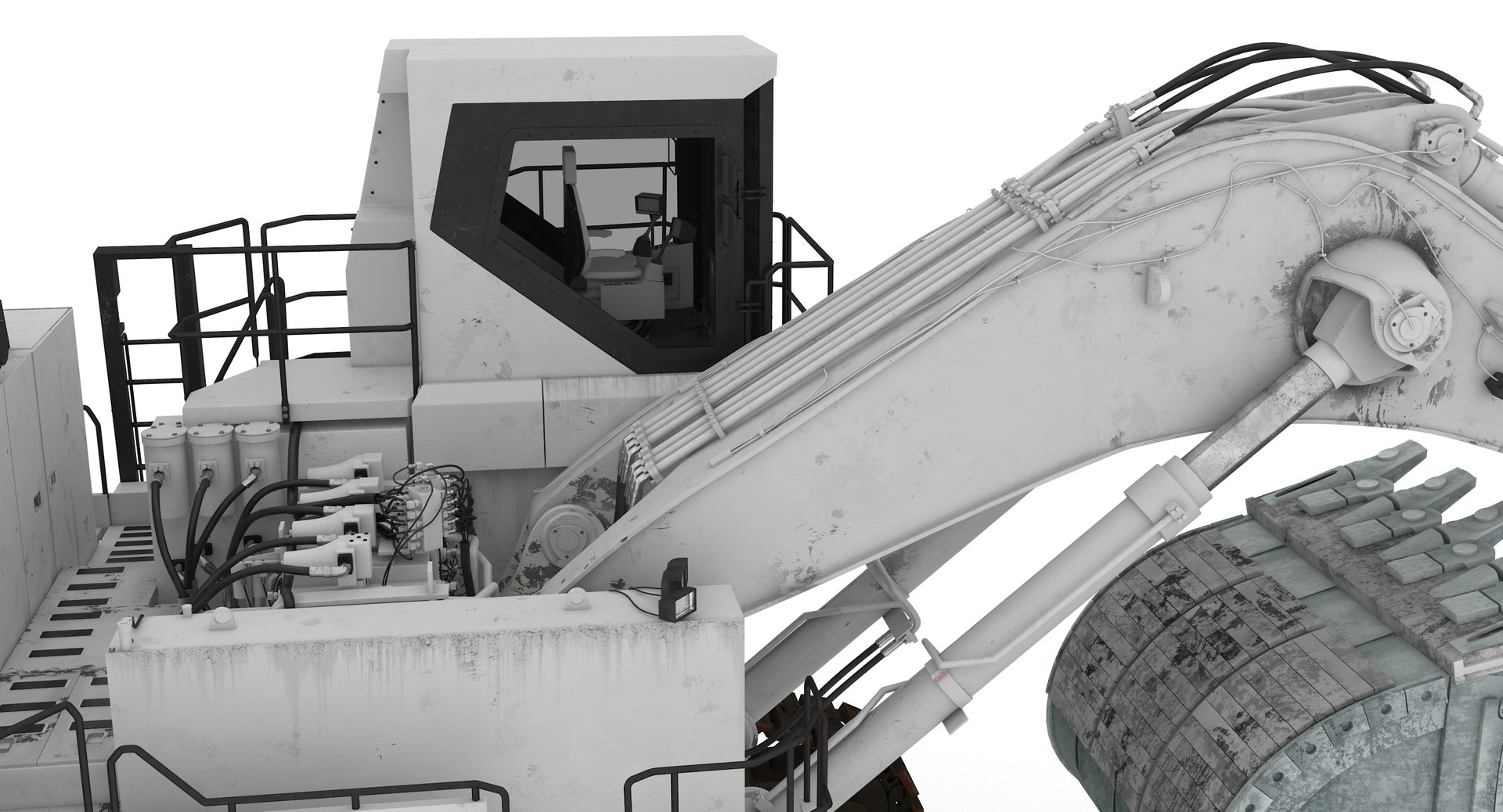 Size gooseneck boom excavator 3D model - TurboSquid 1193261