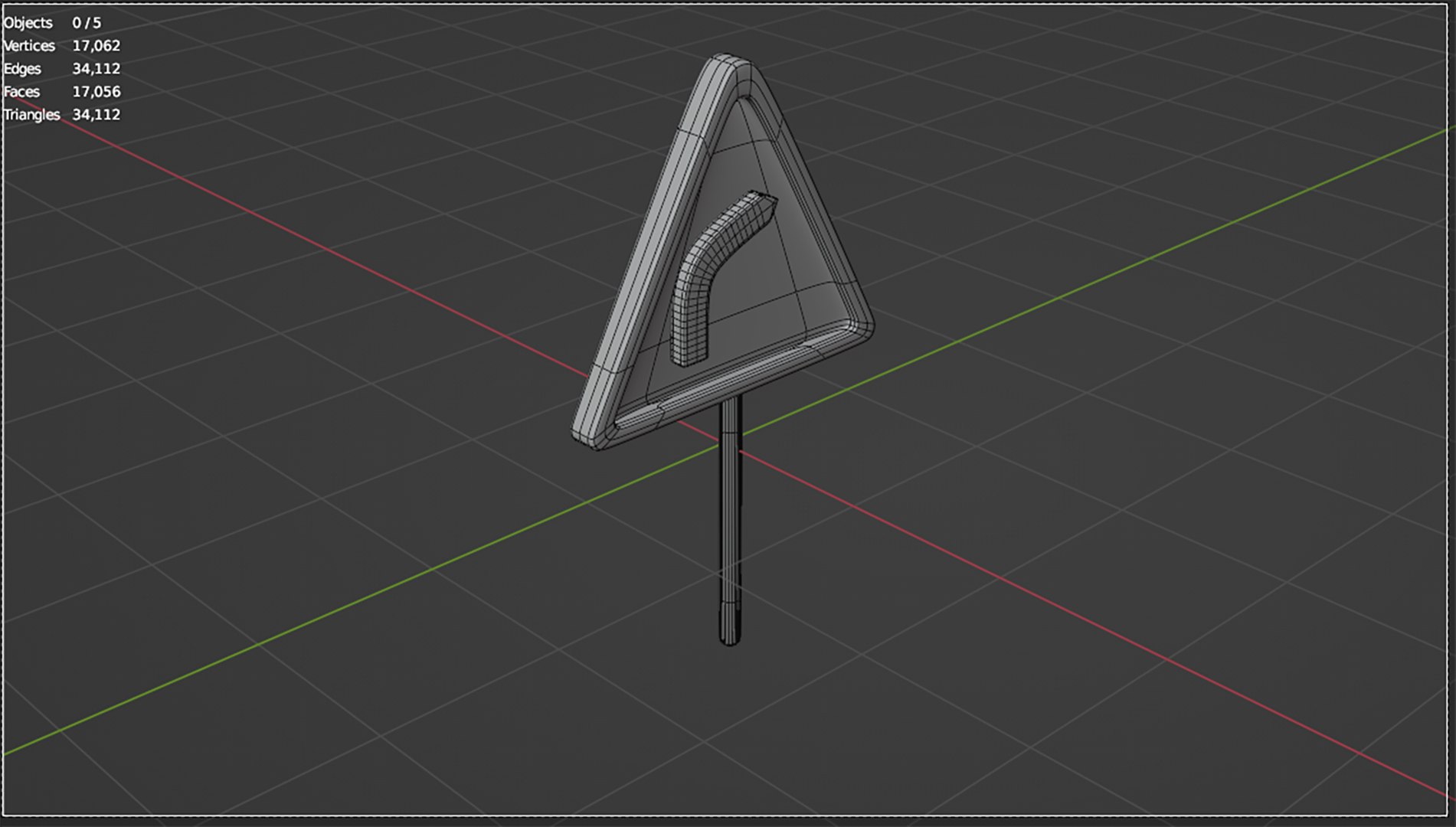 Right Hand Bend Forward Road Sign Icon 3D Model - TurboSquid 2018060