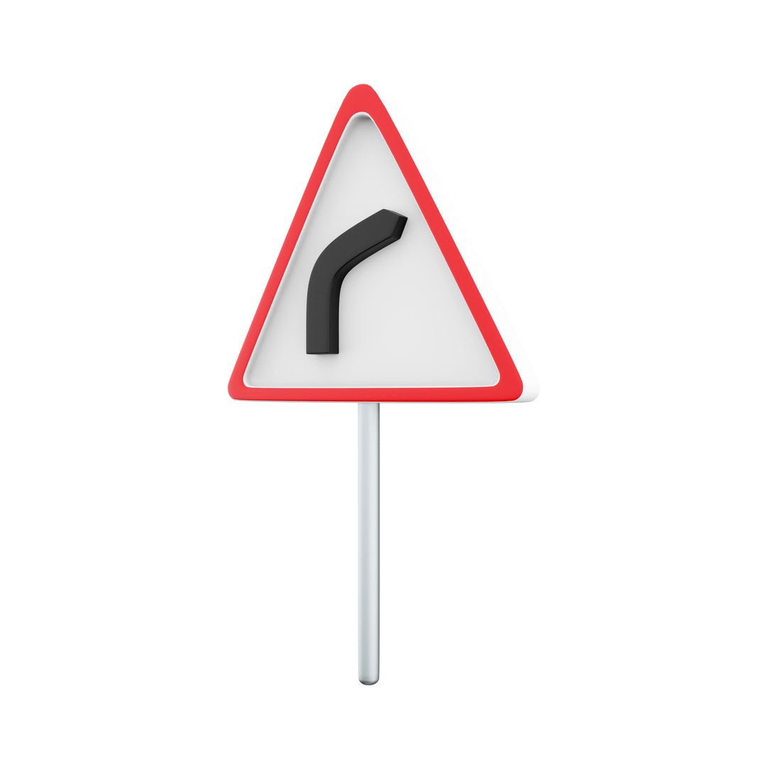 Right Hand Bend Forward Road Sign Icon 3D Model - TurboSquid 2018060