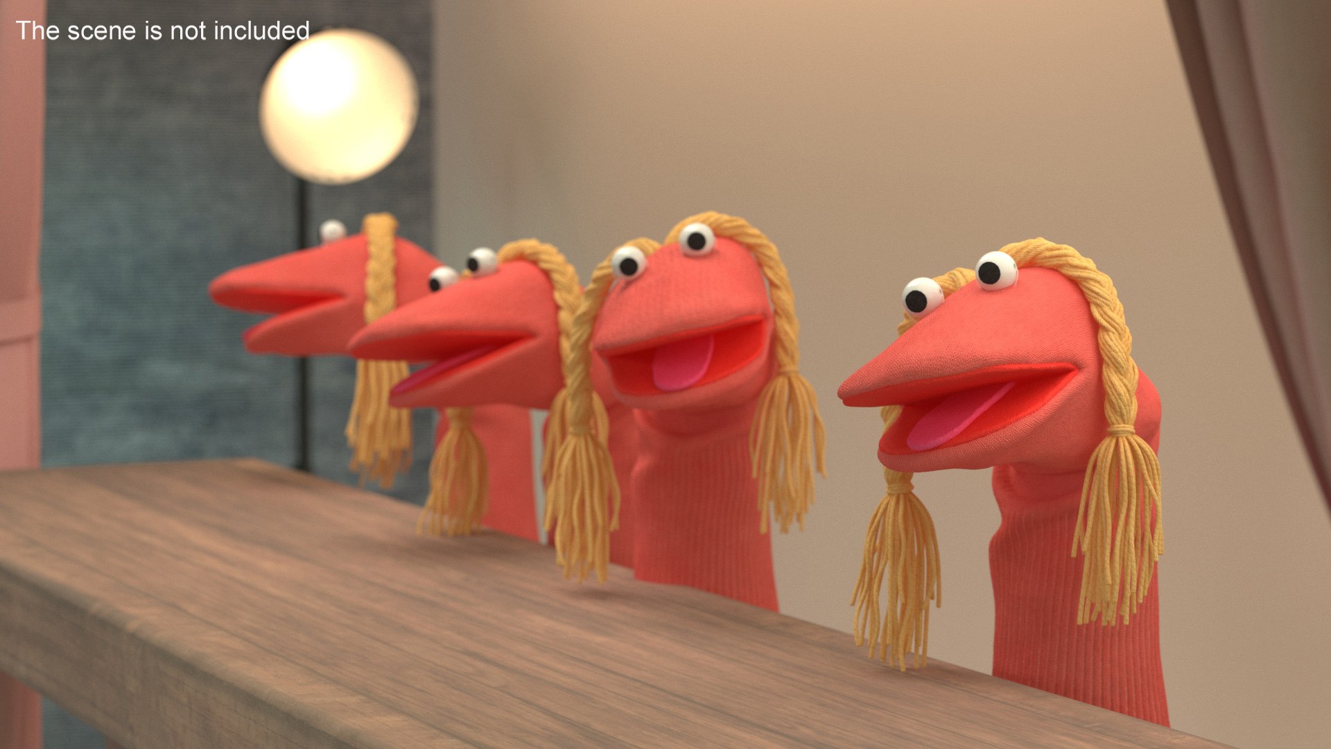 3D Character Hand Puppet Pink Girl Surprised Pose - TurboSquid 2269824