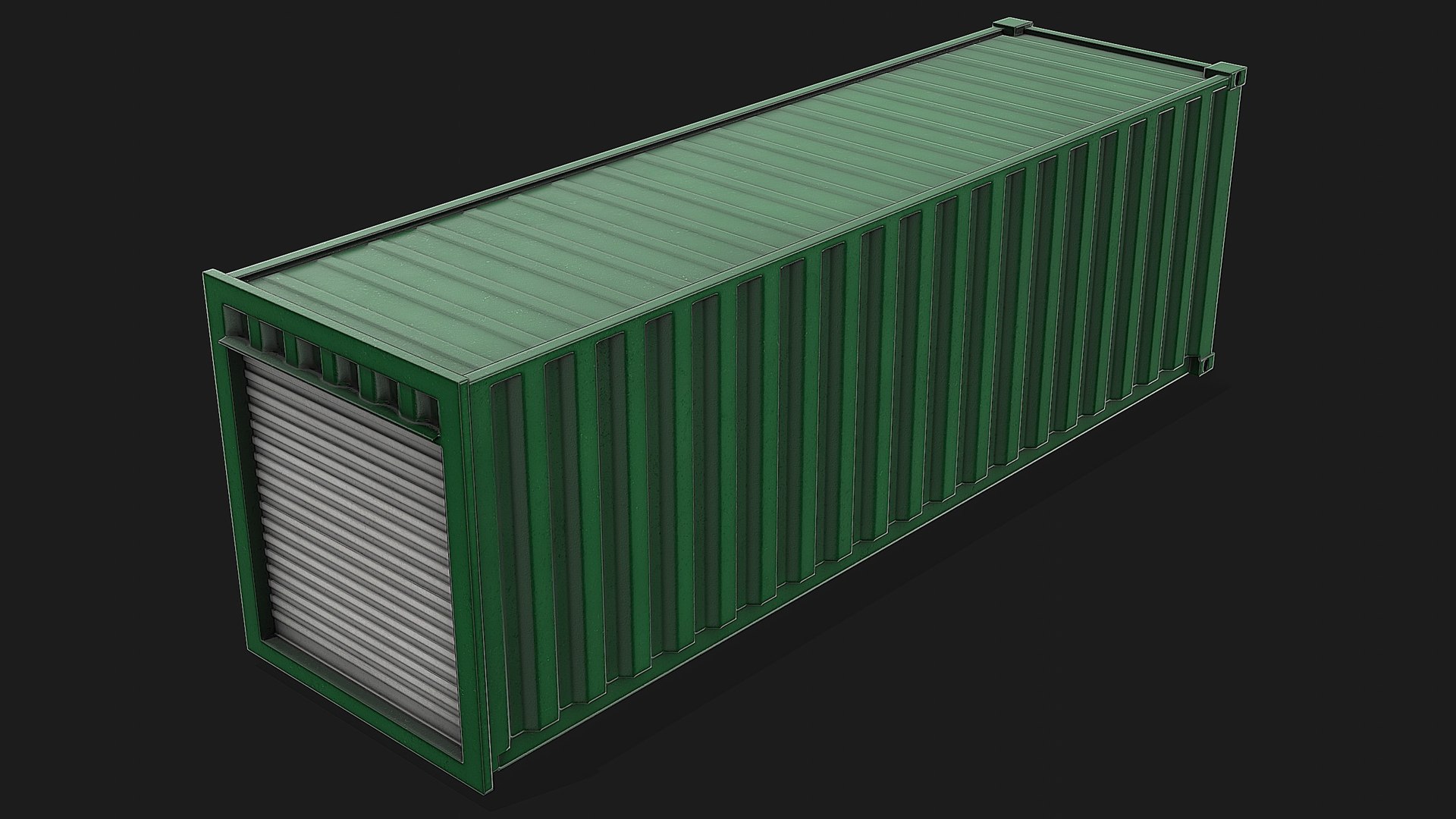 3D Model 30ft Container With Roll-Up Door - Green - TurboSquid 2151409