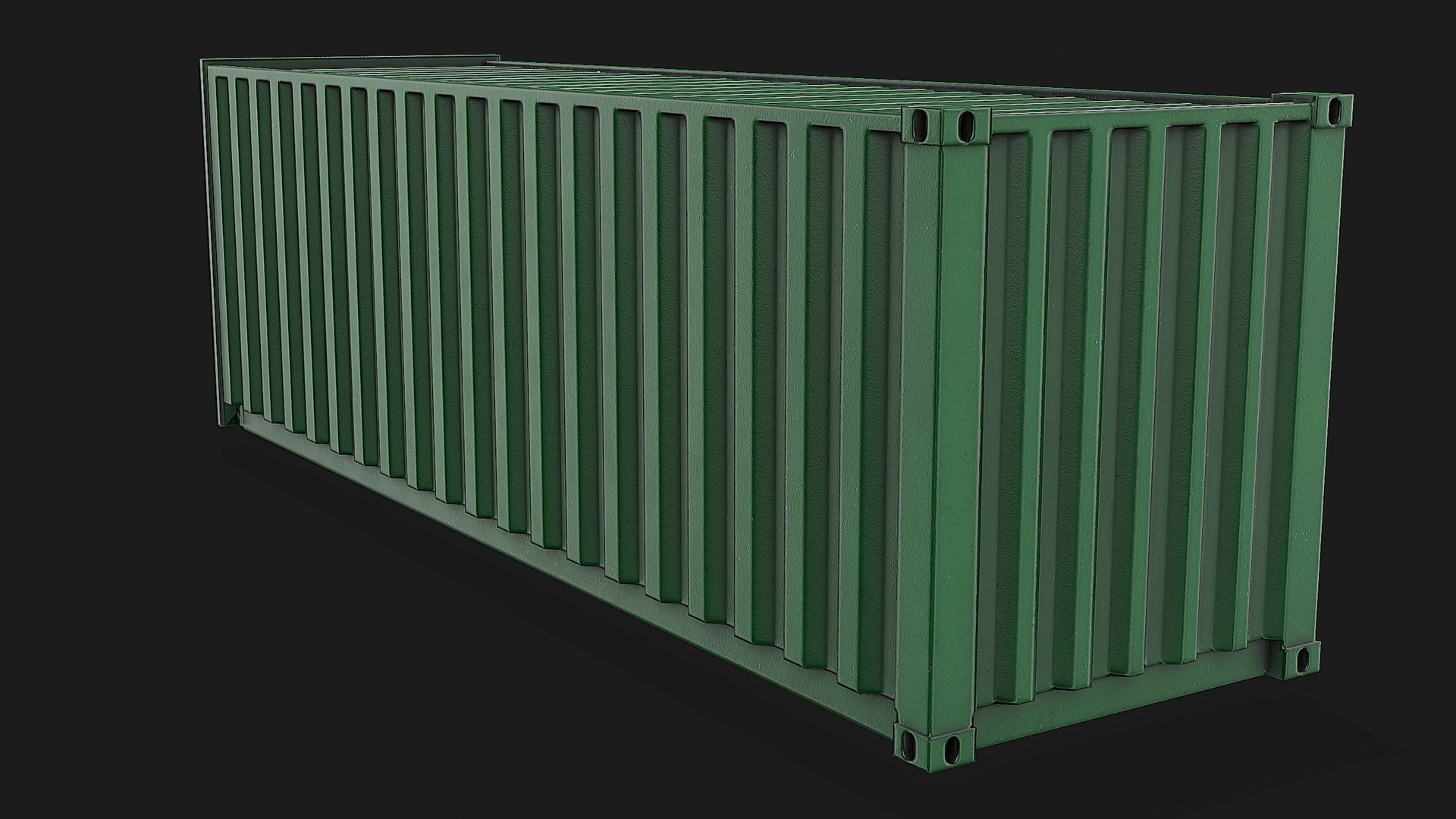 3D Model 30ft Container With Roll-Up Door - Green - TurboSquid 2151409