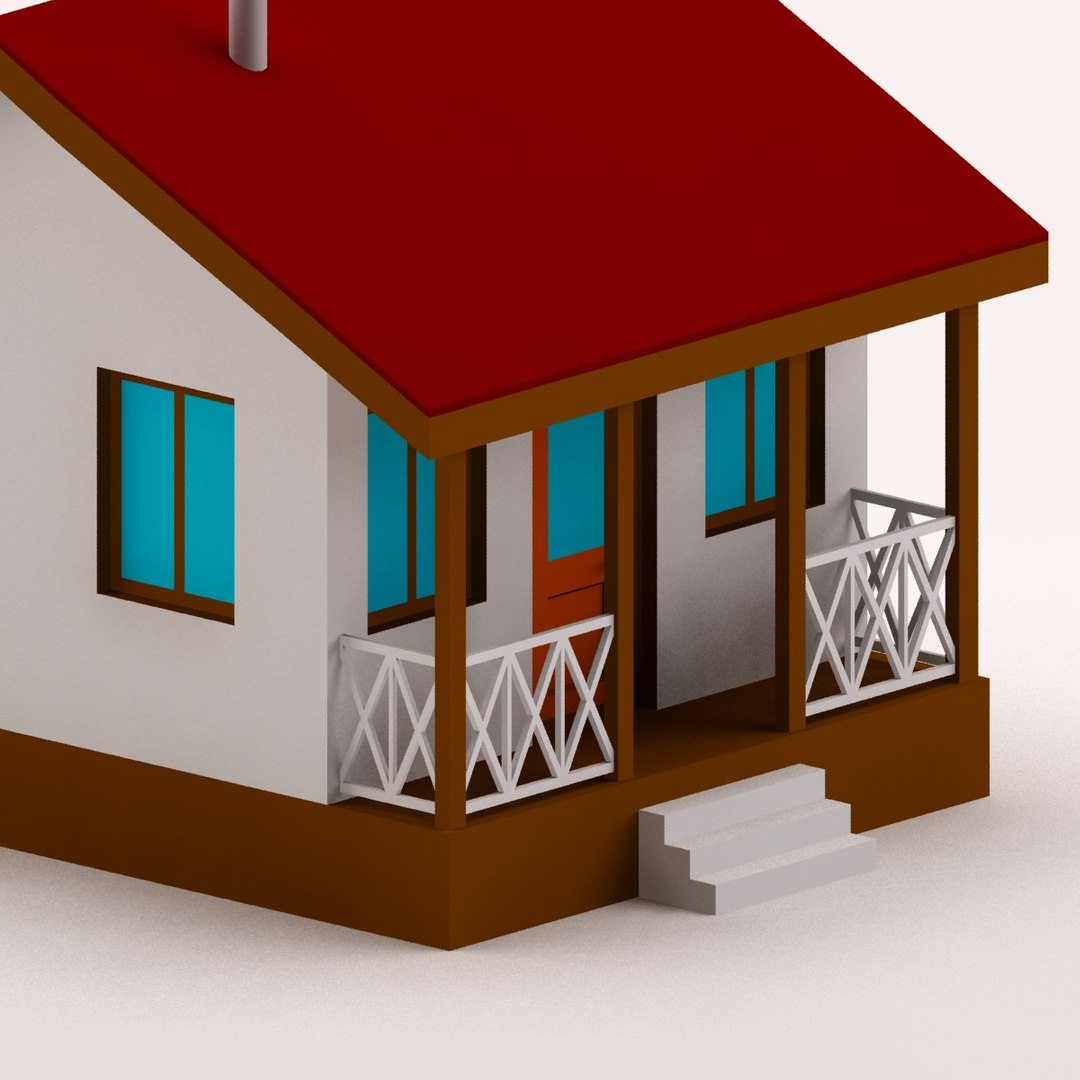 cartoon house 3d model