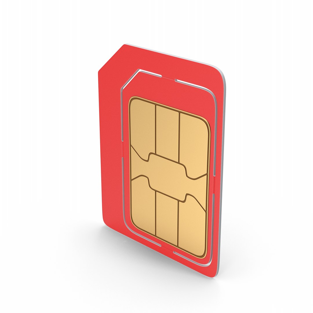 3D Model Red Micro SIM Card - TurboSquid 2033512