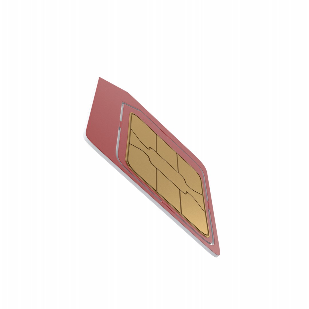 3D Model Red Micro SIM Card - TurboSquid 2033512