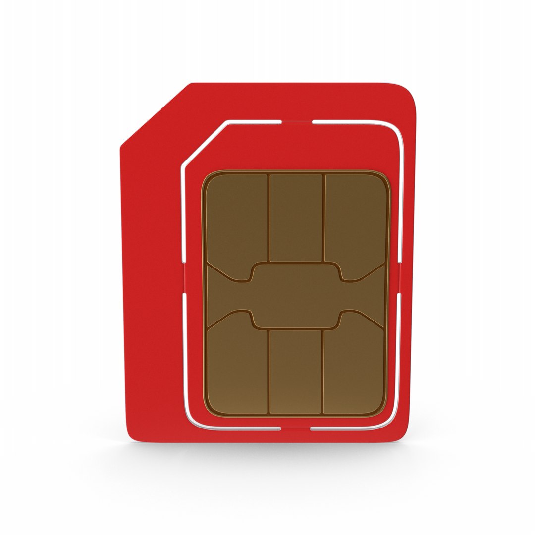 3D Model Red Micro SIM Card - TurboSquid 2033512