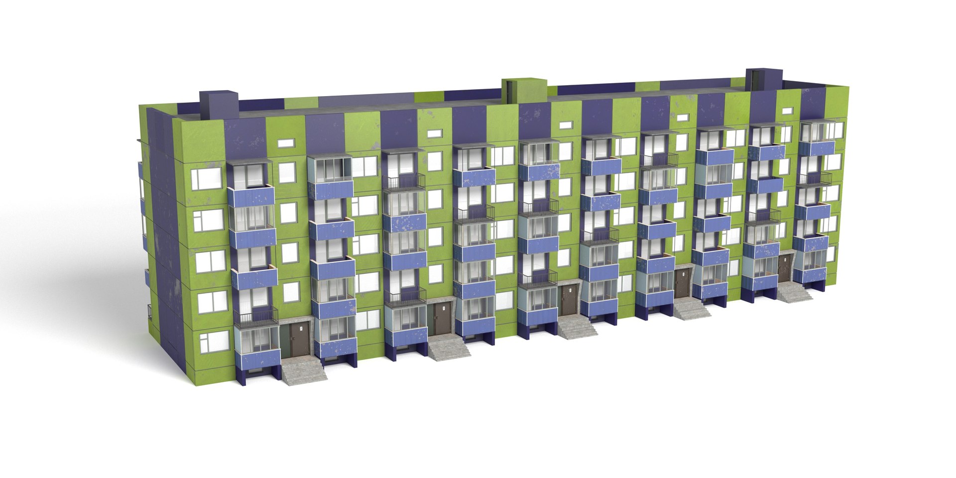 Five-storey Building Model - TurboSquid 2011818
