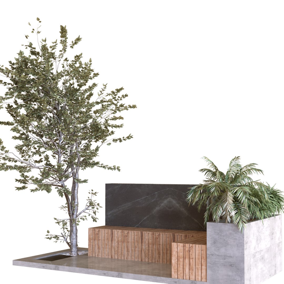3D plants tree set 032 bench model - TurboSquid 1754768