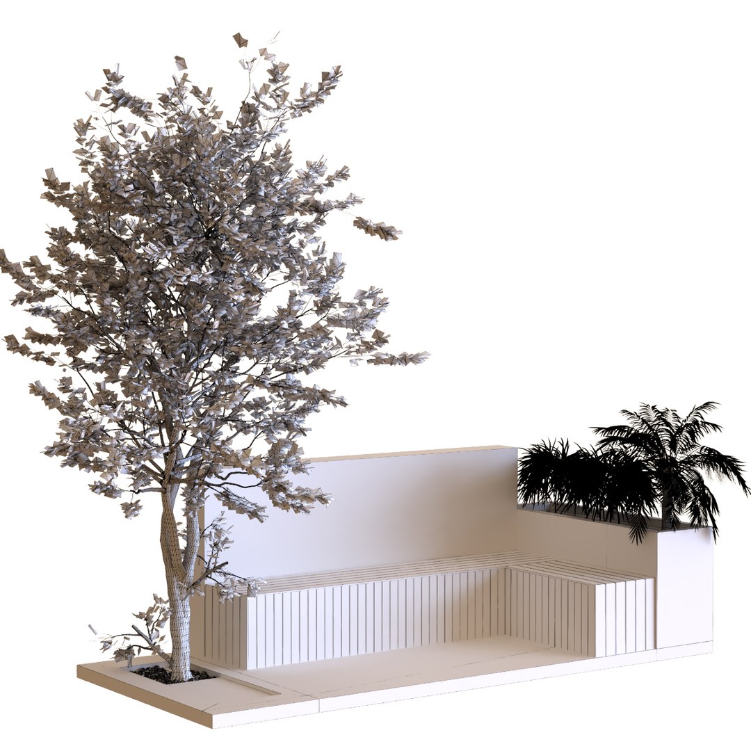 3D plants tree set 032 bench model - TurboSquid 1754768