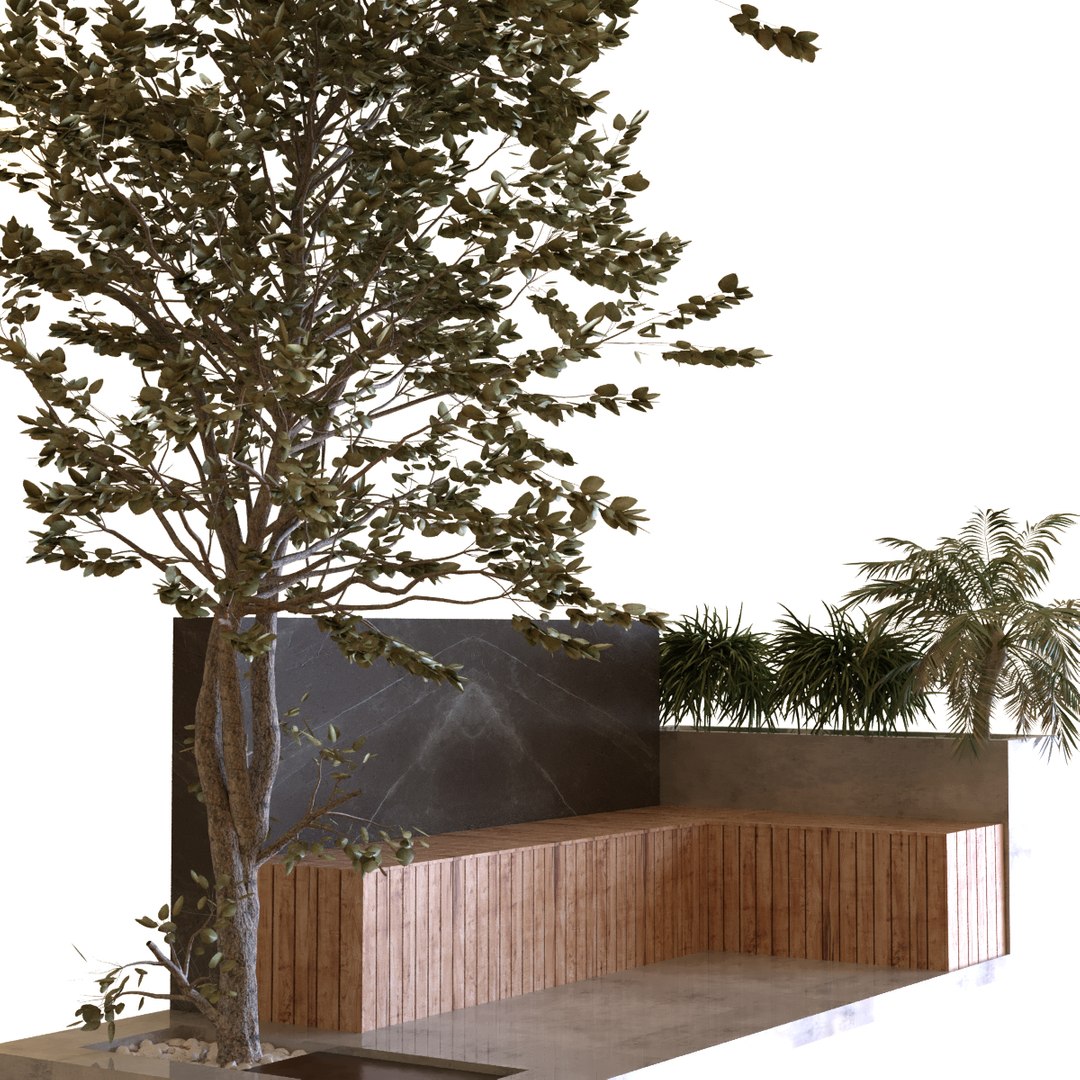 3D plants tree set 032 bench model - TurboSquid 1754768