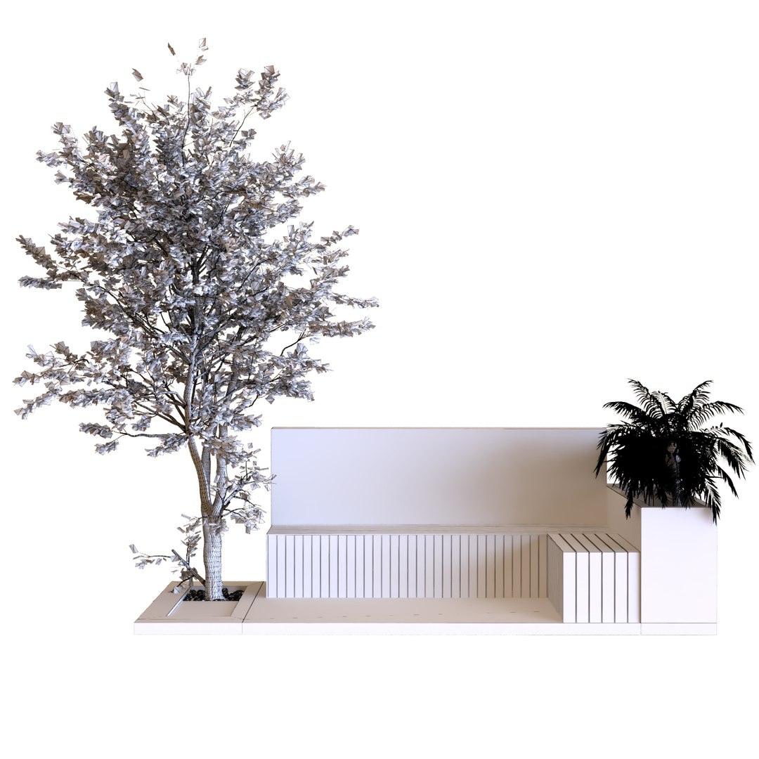 3D plants tree set 032 bench model - TurboSquid 1754768