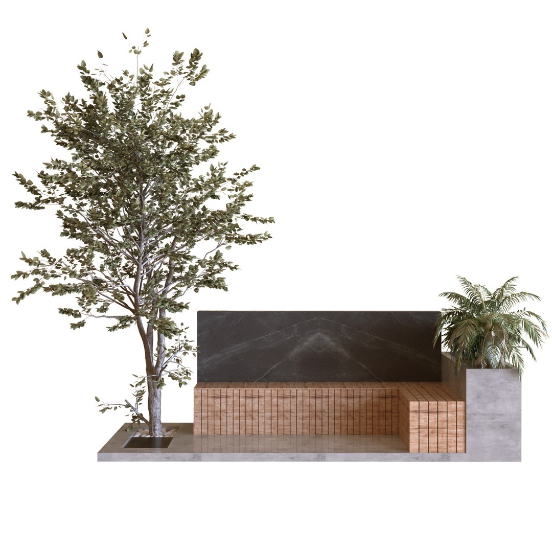 3D plants tree set 032 bench model - TurboSquid 1754768
