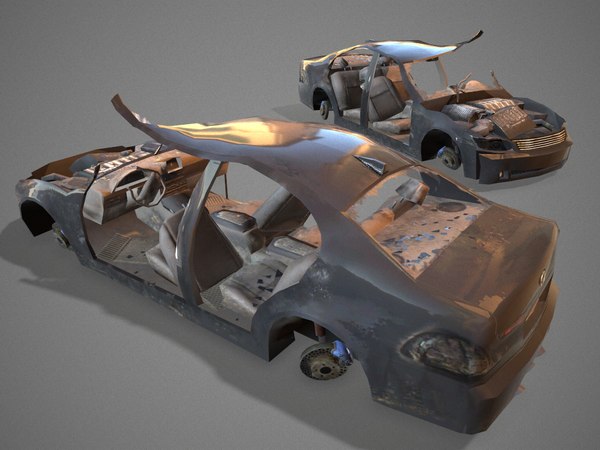 Pack wrecked cars low-poly model - TurboSquid 1712874