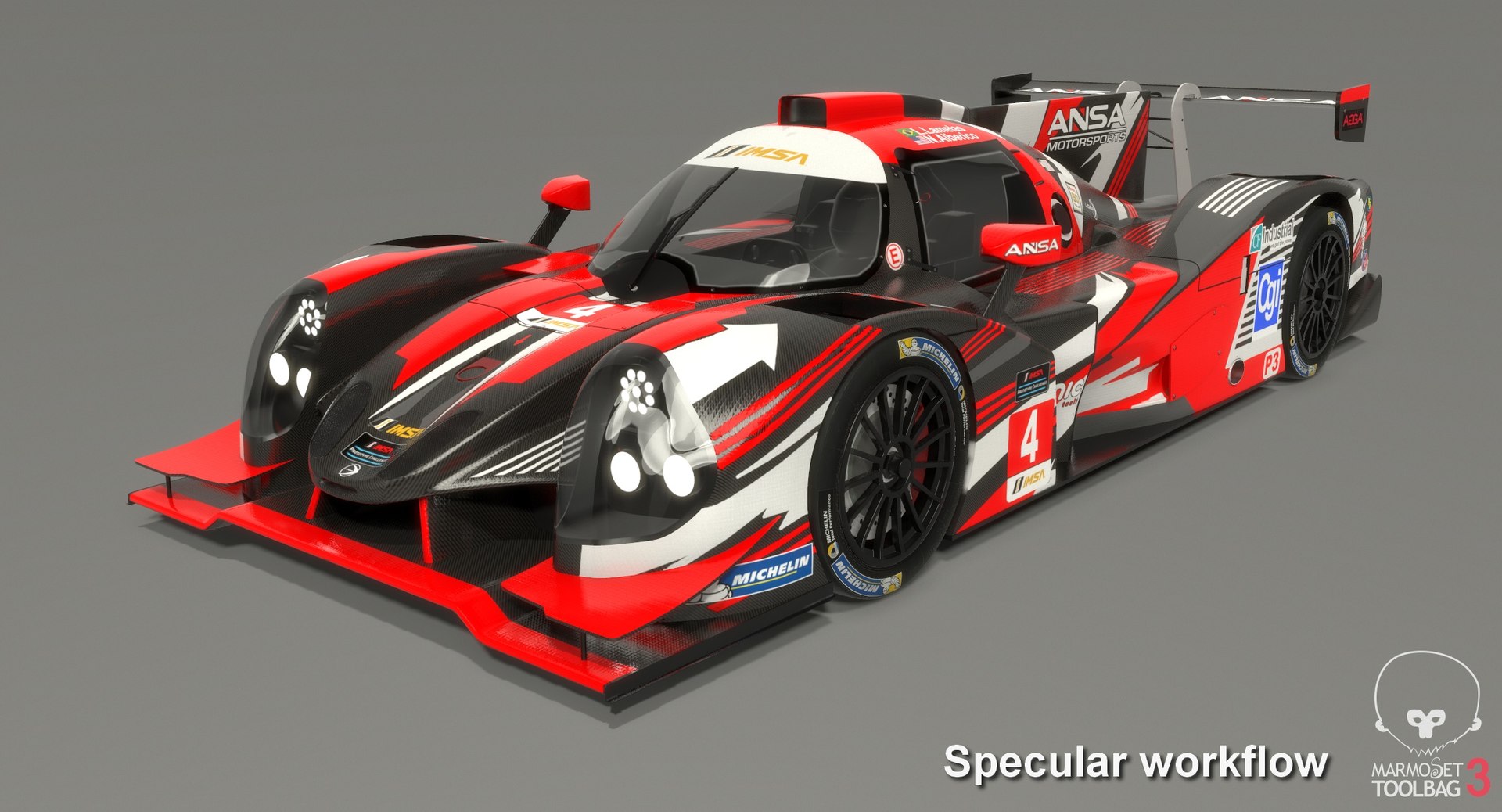 3D ansa motorsports imsa prototype - TurboSquid 1452808