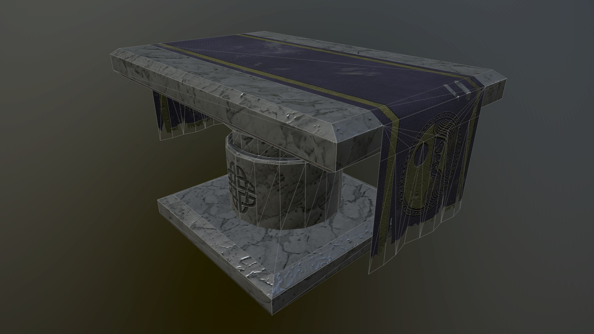3D Stone Table - TurboSquid 1369170
