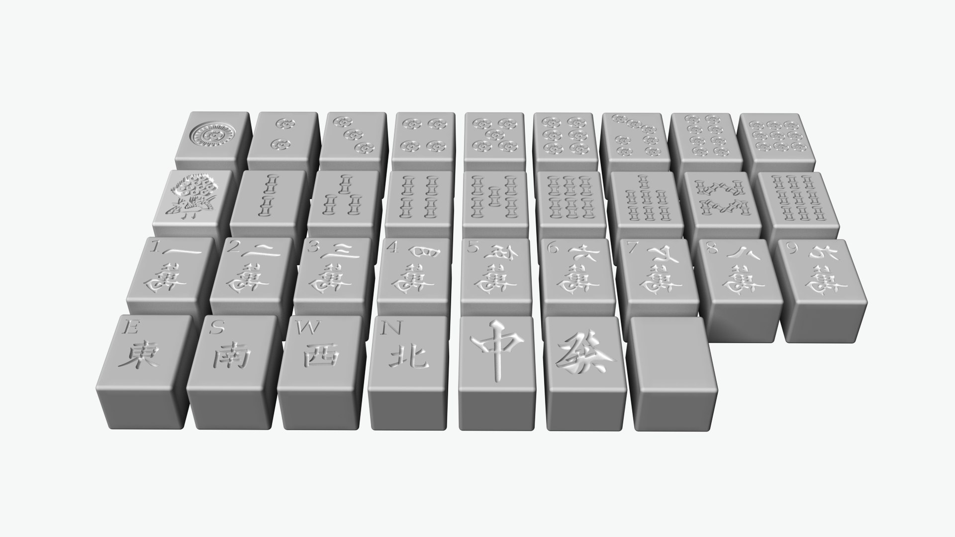 Carved Mahjong Set 3D Model - TurboSquid 1971512