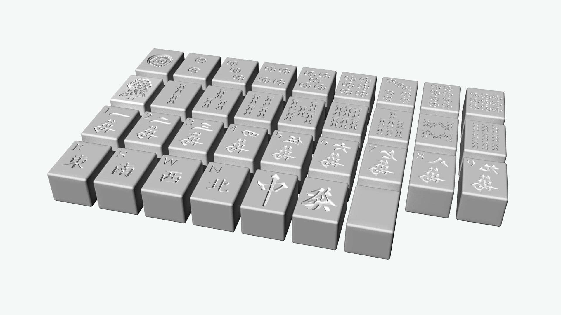 Carved Mahjong Set 3D Model - TurboSquid 1971512