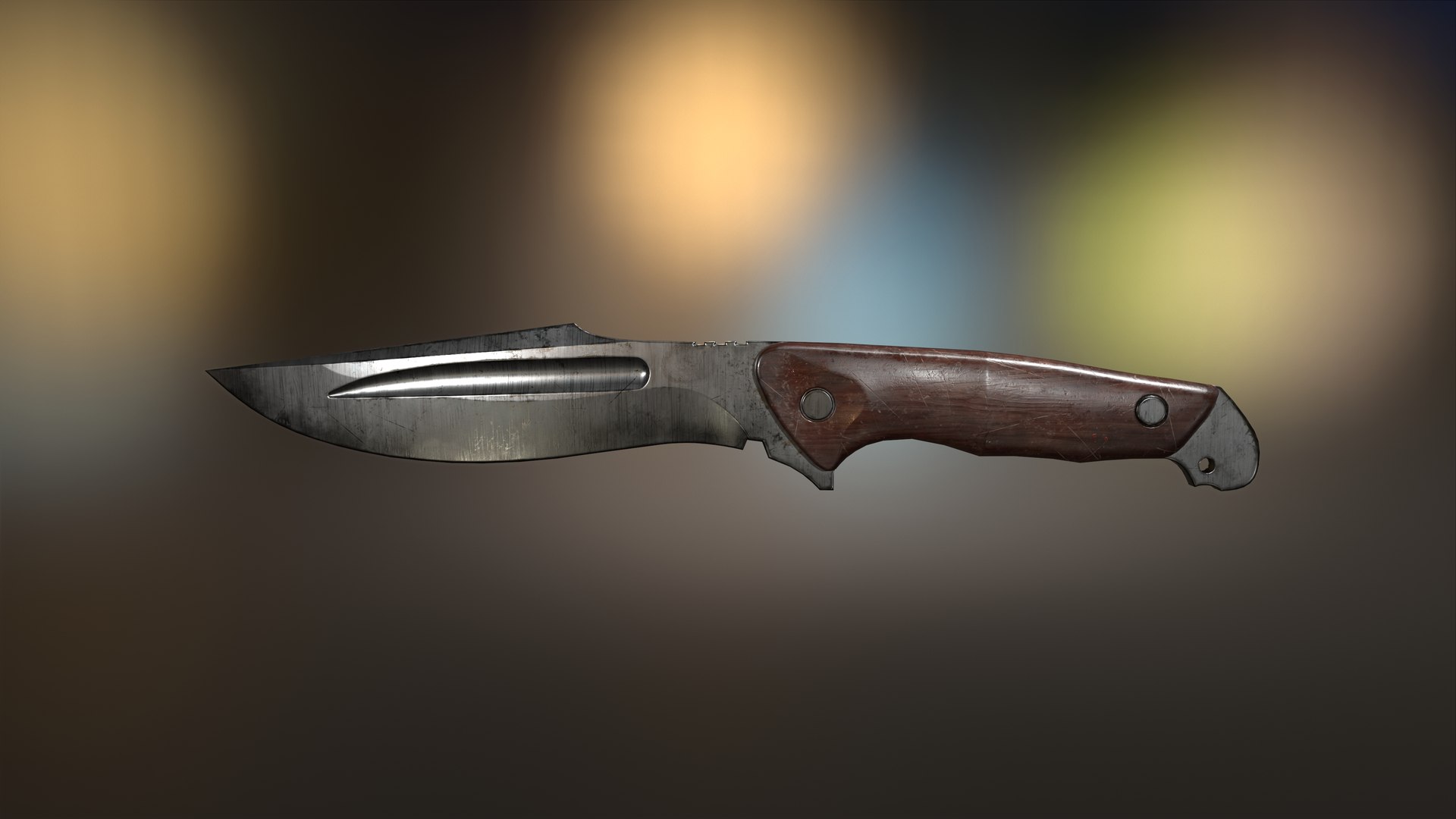 Low Poly Model Of Knife With Wooden Handle PBR Low-poly 3D Model Low ...