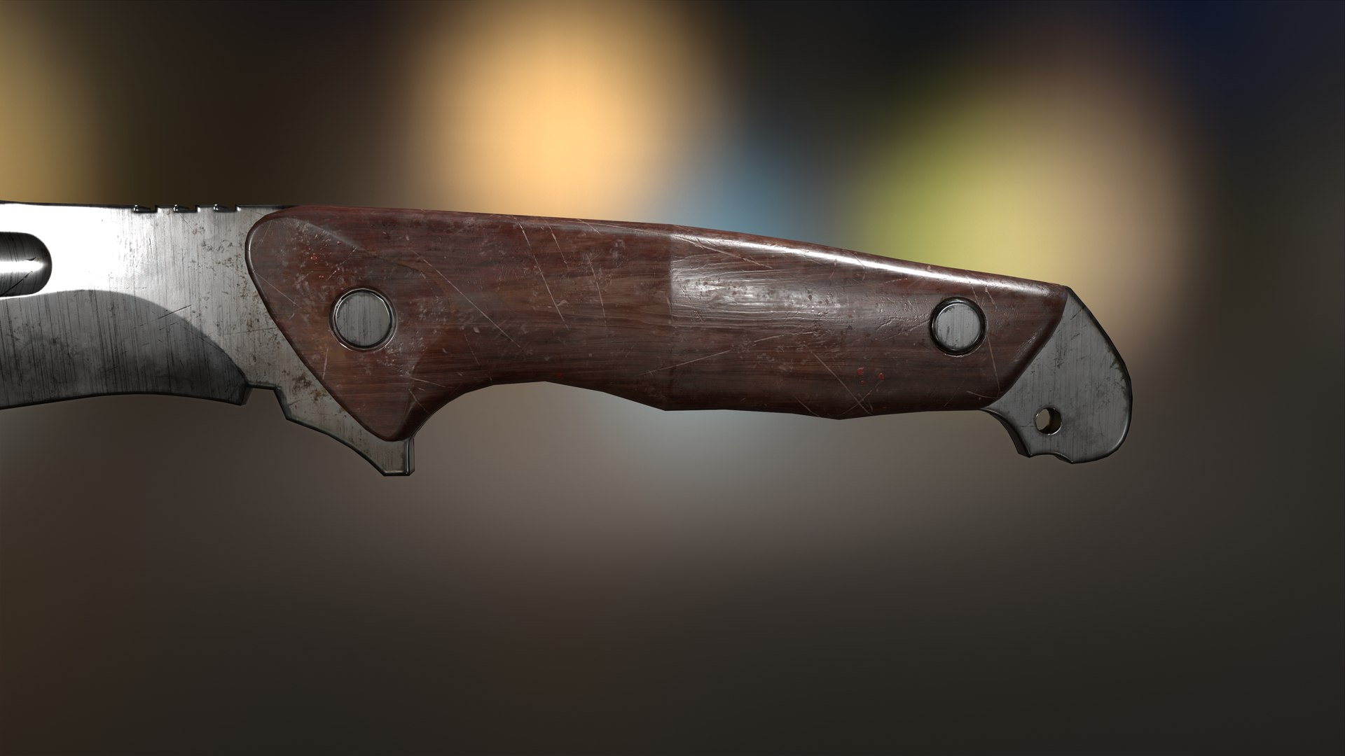 Low Poly Model Of Knife With Wooden Handle PBR Low-poly 3D Model Low ...