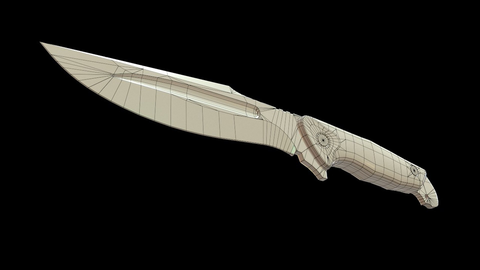 Low Poly Model Of Knife With Wooden Handle PBR Low-poly 3D Model Low ...