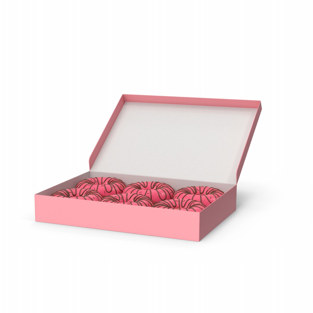 Pink Donuts In The Box 3D - TurboSquid 2204182