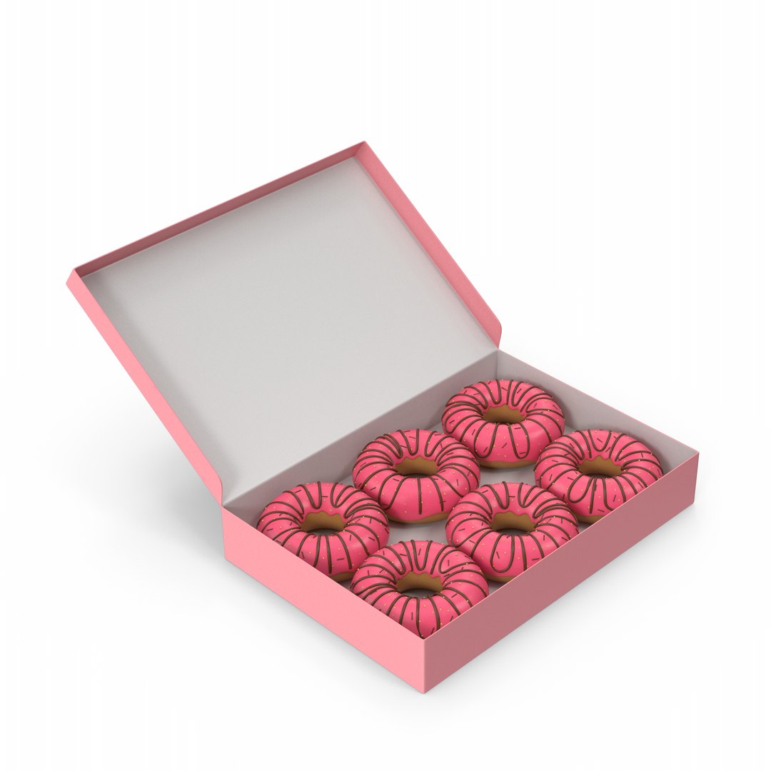 Pink Donuts In The Box 3D - TurboSquid 2204182
