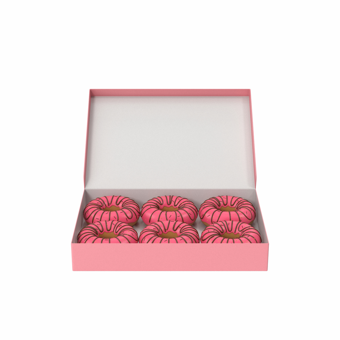Pink Donuts In The Box 3D - TurboSquid 2204182