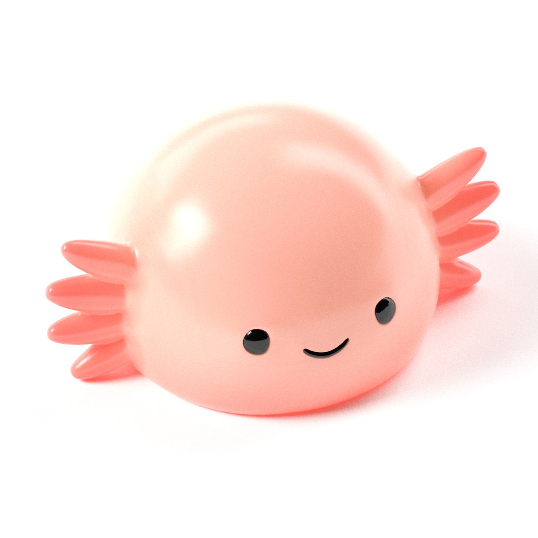 AXI Axolotl - Kawaii Blob Animal 3D Model - TurboSquid 2571956