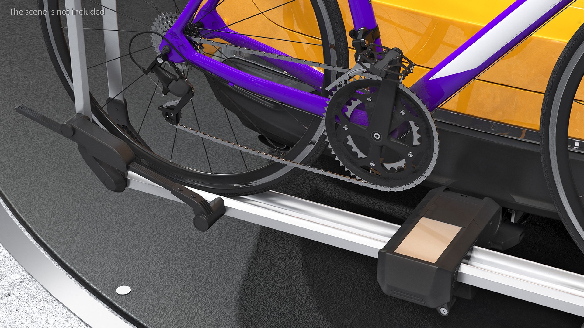 Hybrid SUV with Bike Rack Aluminum Platform Road Bike 3D model ...