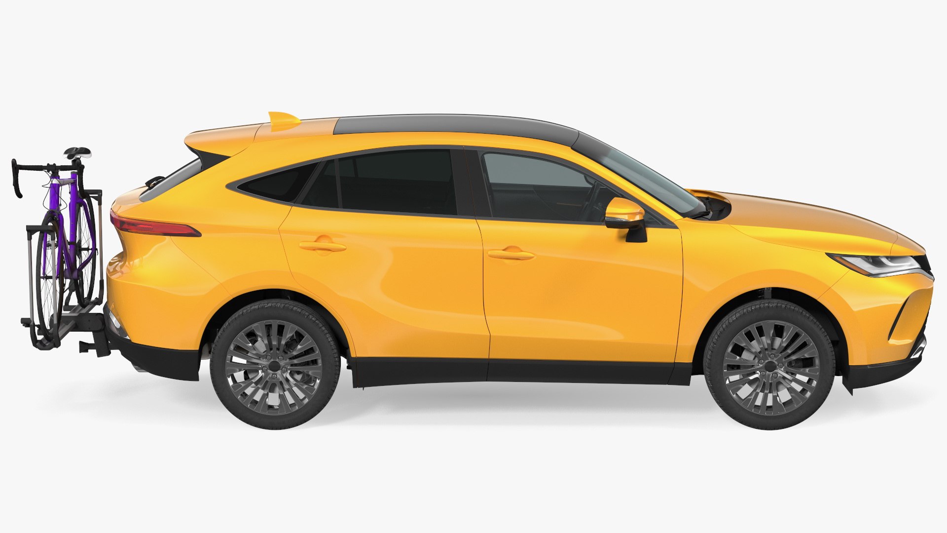 Hybrid SUV with Bike Rack Aluminum Platform Road Bike 3D model ...