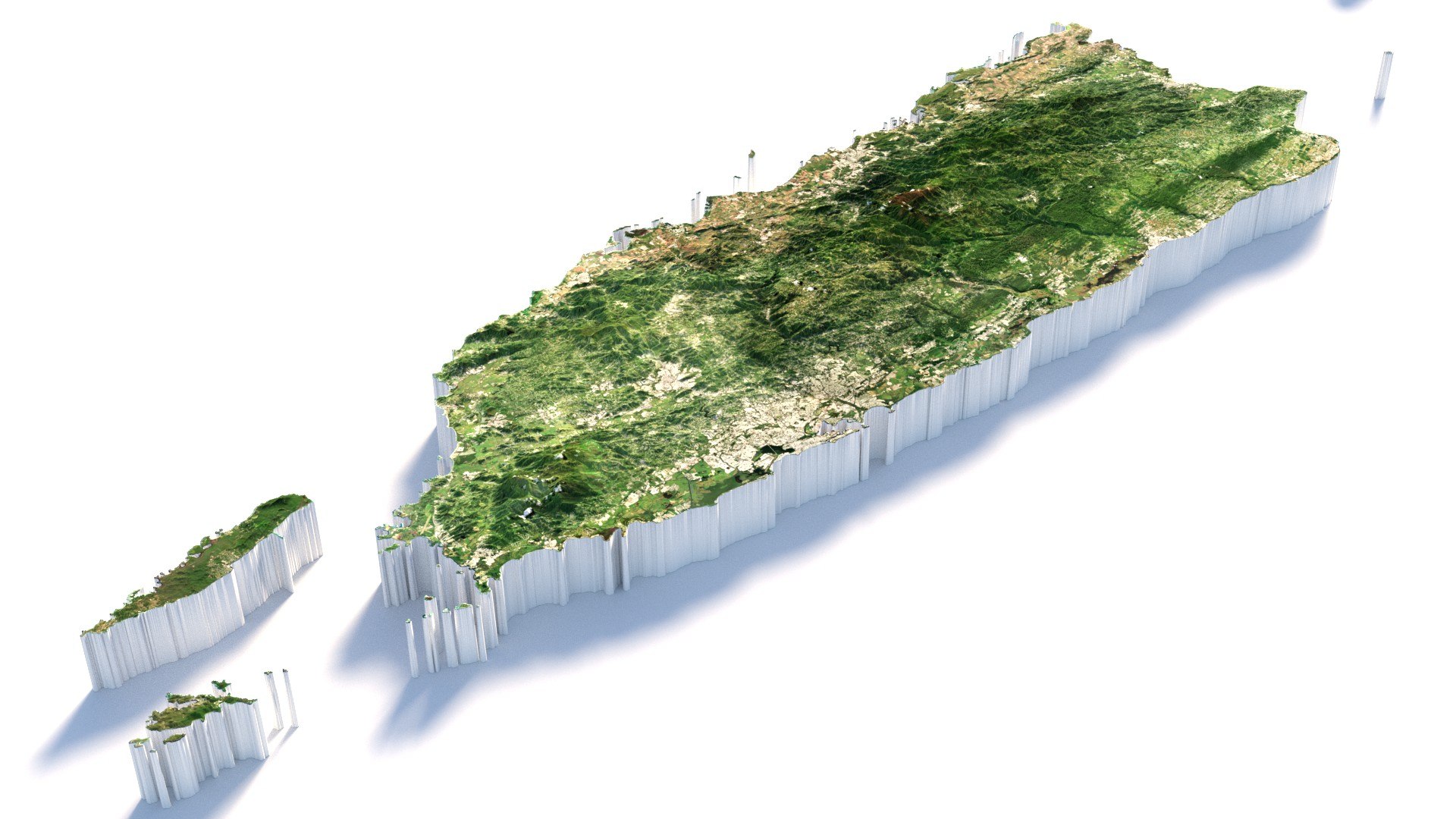 3D Model Puerto Rico Terrain Map - TurboSquid 2336678