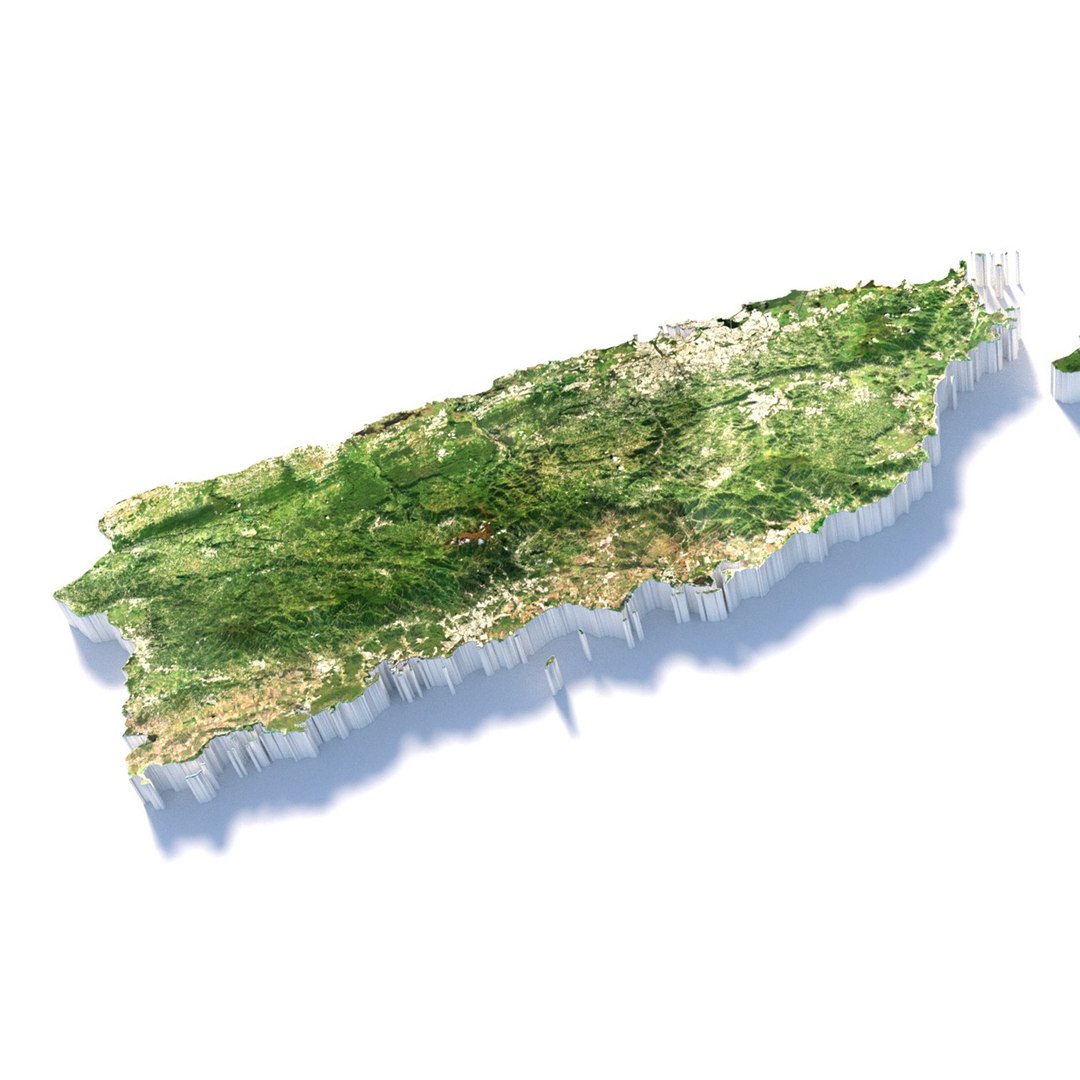 3D Model Puerto Rico Terrain Map - TurboSquid 2336678
