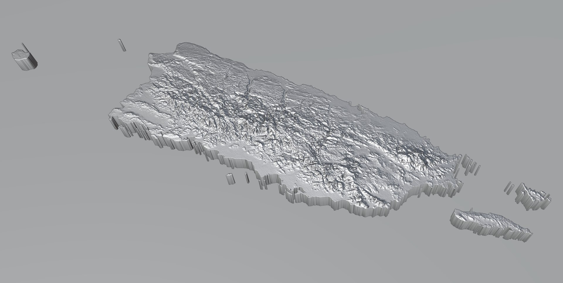 3D Model Puerto Rico Terrain Map - TurboSquid 2336678