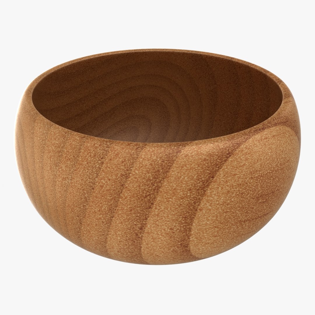 3D realistic wooden bowl 04 model - TurboSquid 1592056