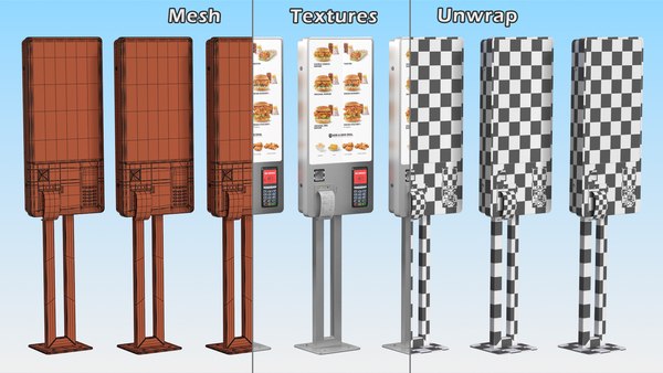 3D Restaurant Self Ordering Touch Kiosk model - TurboSquid 1736953
