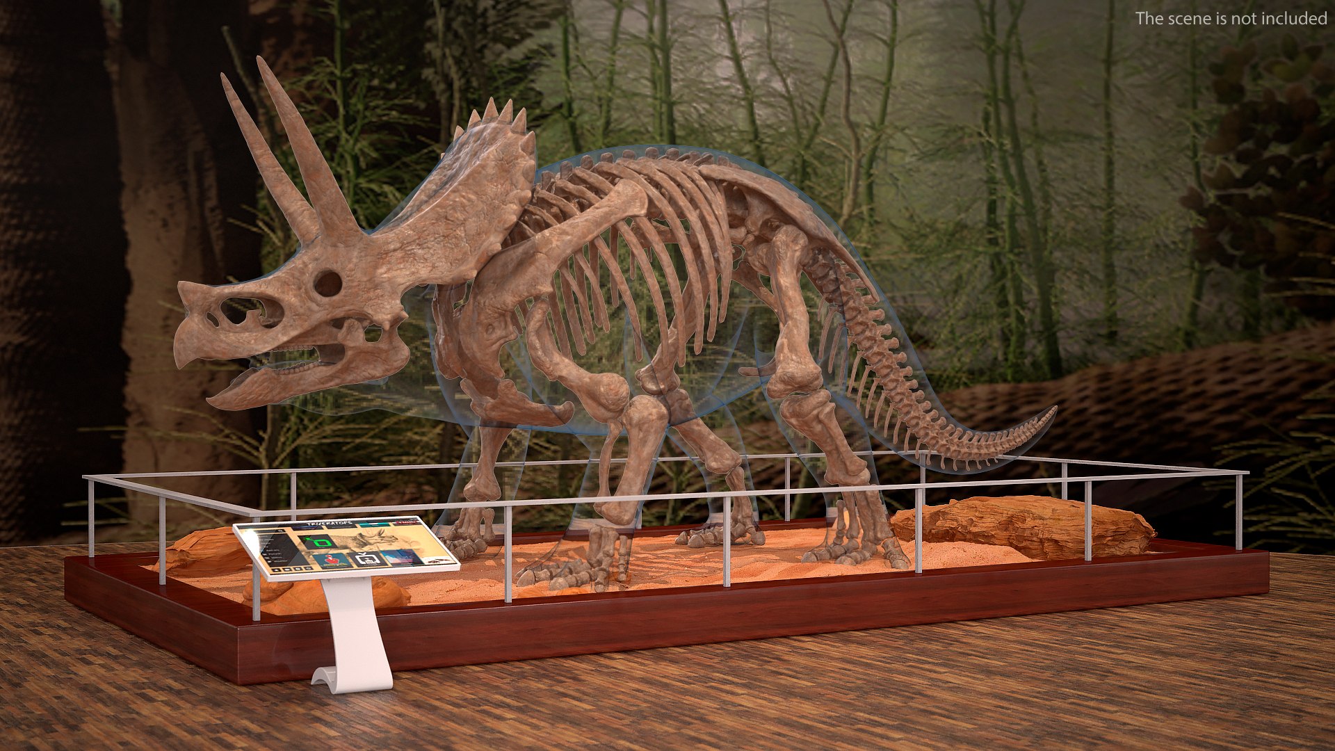 Triceratops fossil standing pose 3D model - TurboSquid 1503413