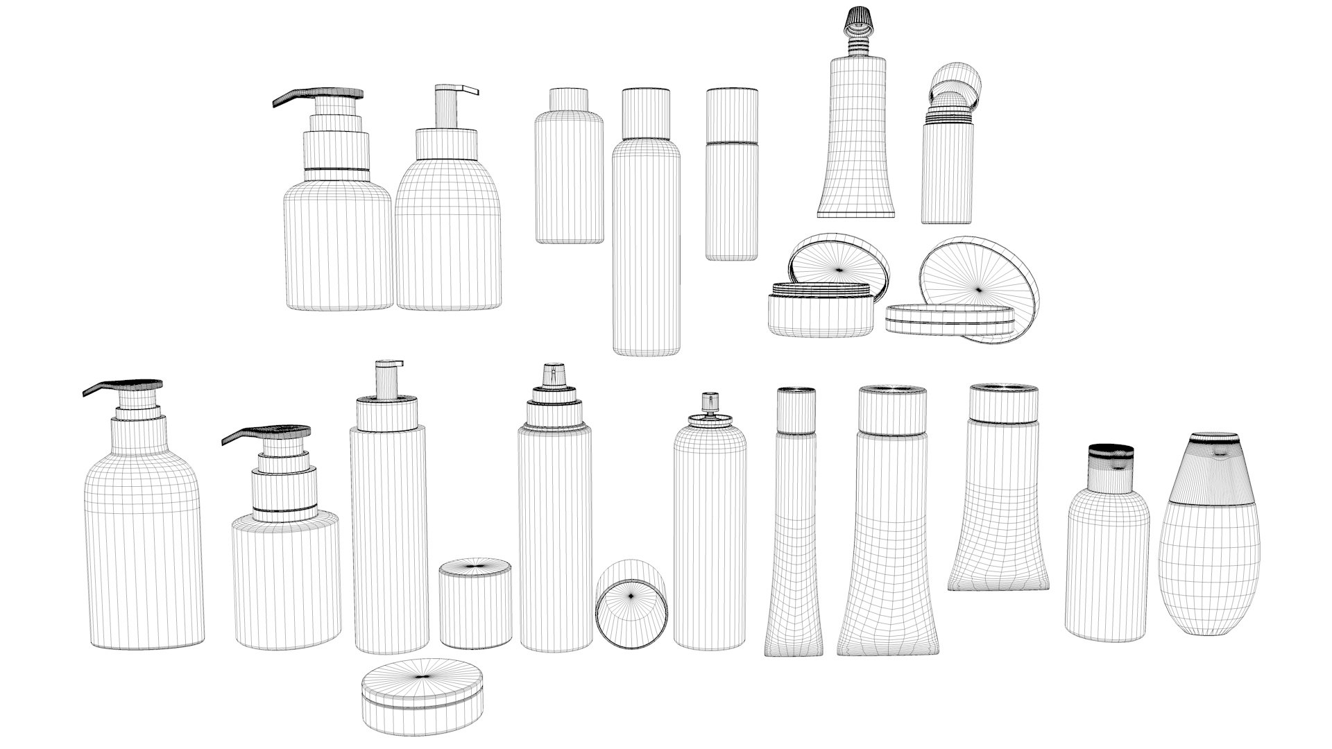 Cosmetic containers collection 3 model - TurboSquid 1809692