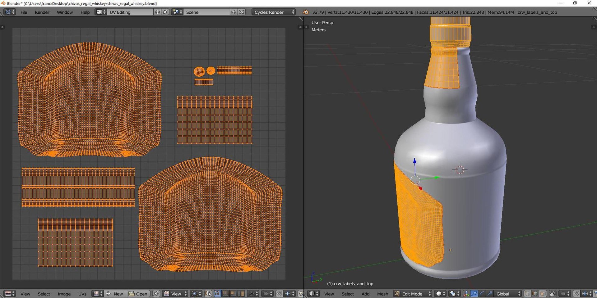 3d Chivas Regal Whisky Model